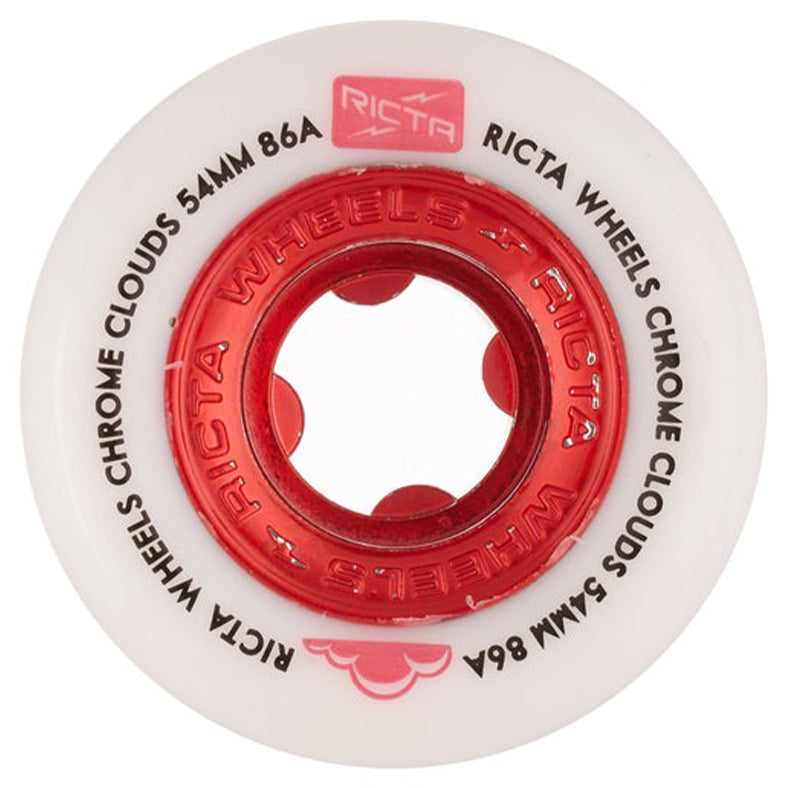 Ricta Chrome Clouds Red 86a 54mm Skateboard Wheels – Stoked Boardshop