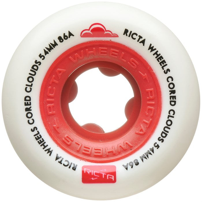 Ricta Cored Clouds Red 86a 54mm Skateboard Wheels – Stoked Boardshop